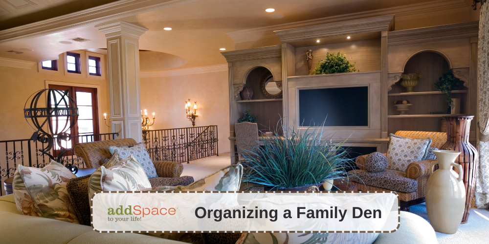 Organizing a Family Den ~ Before & After Case Study - Add Space to You Life