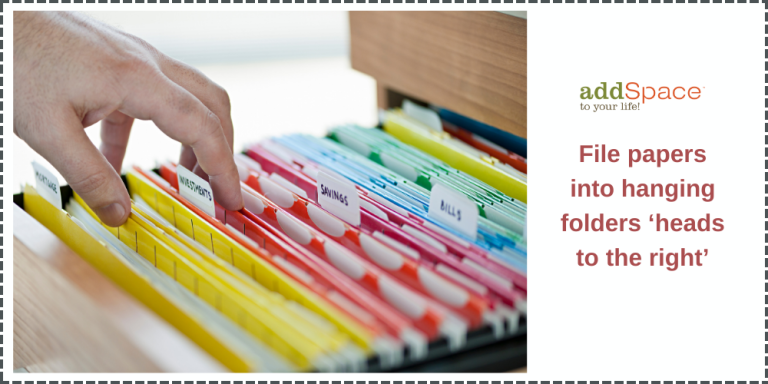 File papers into hanging folders ‘heads to the right’ - Add Space to ...